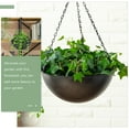 Qumonin Black Hanging Planter Semi-circle Flower Pot with Chains ...