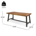 Dining Table, Outdoor Carlie Sandblast Finished Dining Table with ...