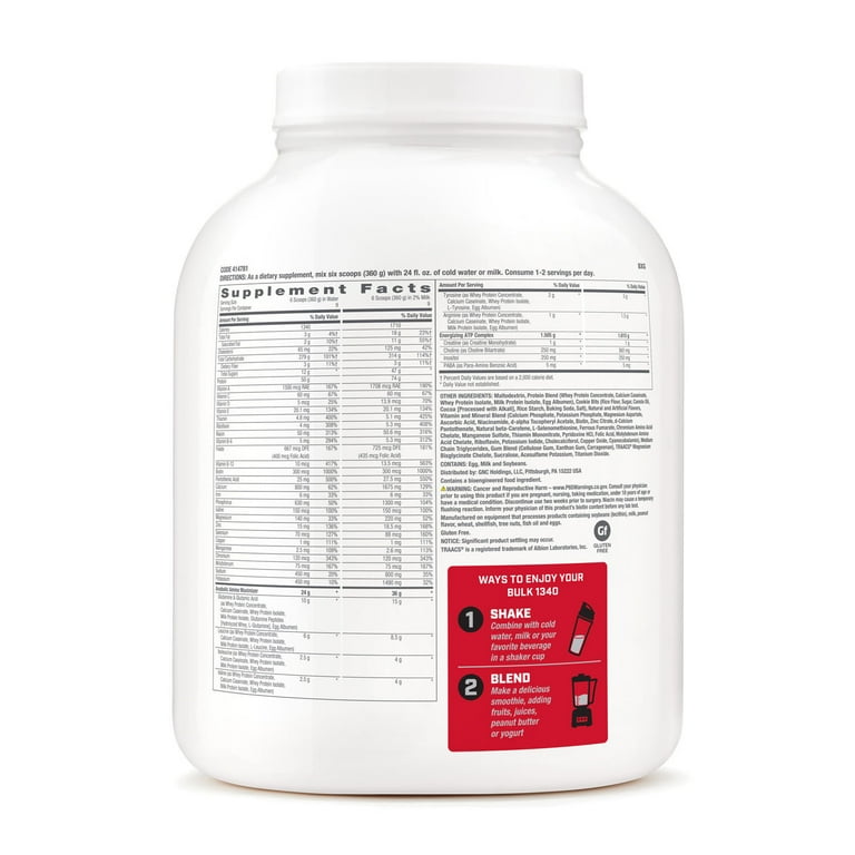Gnc Whey Powder Nutrition Label