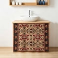 Abstract Geometric Cabinet Curtains Dots and Wireframe Flowers Sink ...