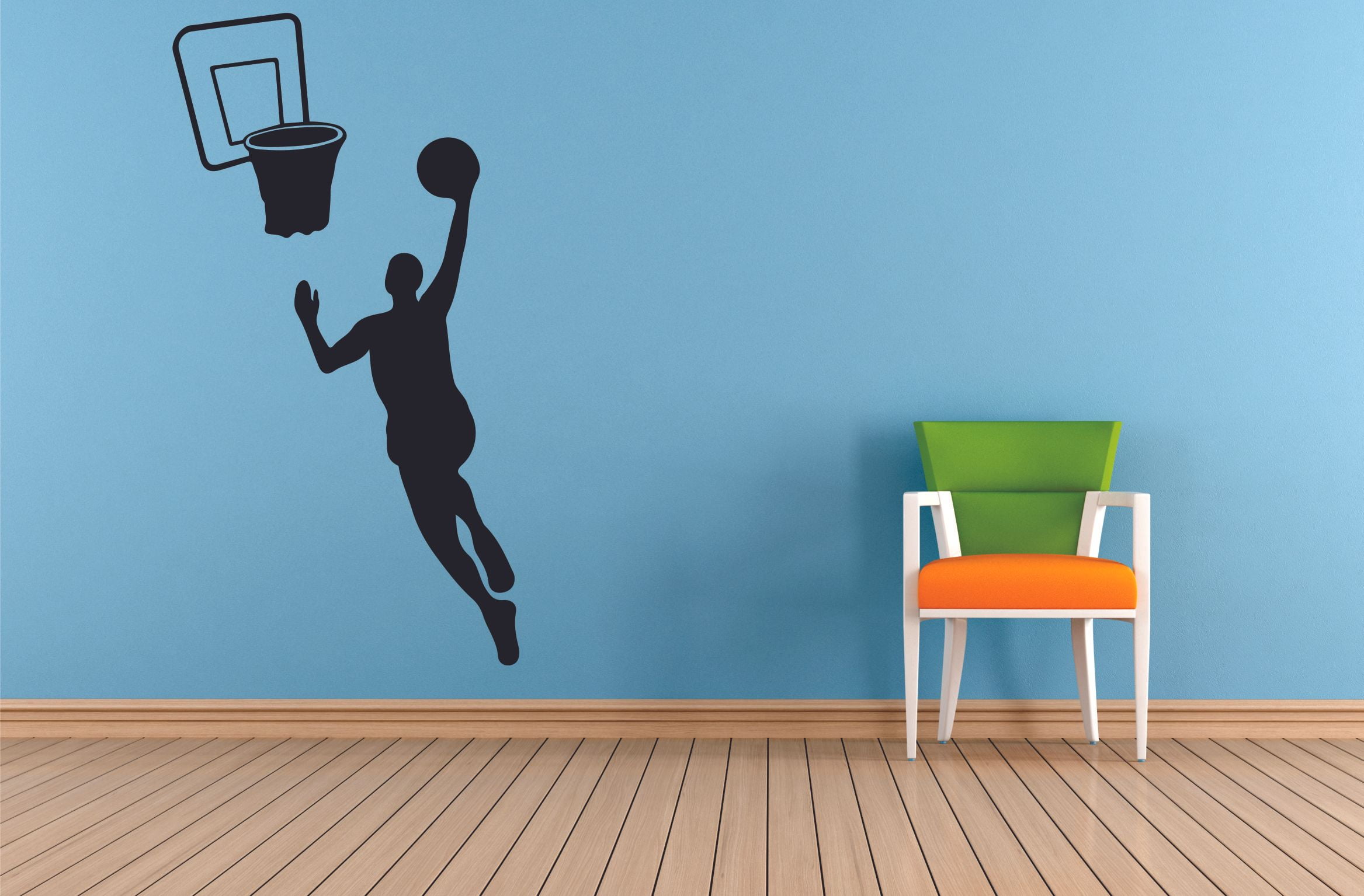 Basketball Silhouette Player Sports Athlete Wall Sticker for Girls/Boys ...