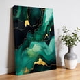 Aqua Green Gold Marble Canvas Wall Art for Living Room, Bronzing ...