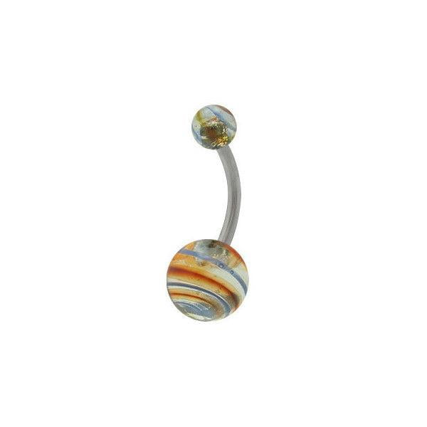 Multi Colored Acrylic Swirl Belly Button Ring - Walmart.com