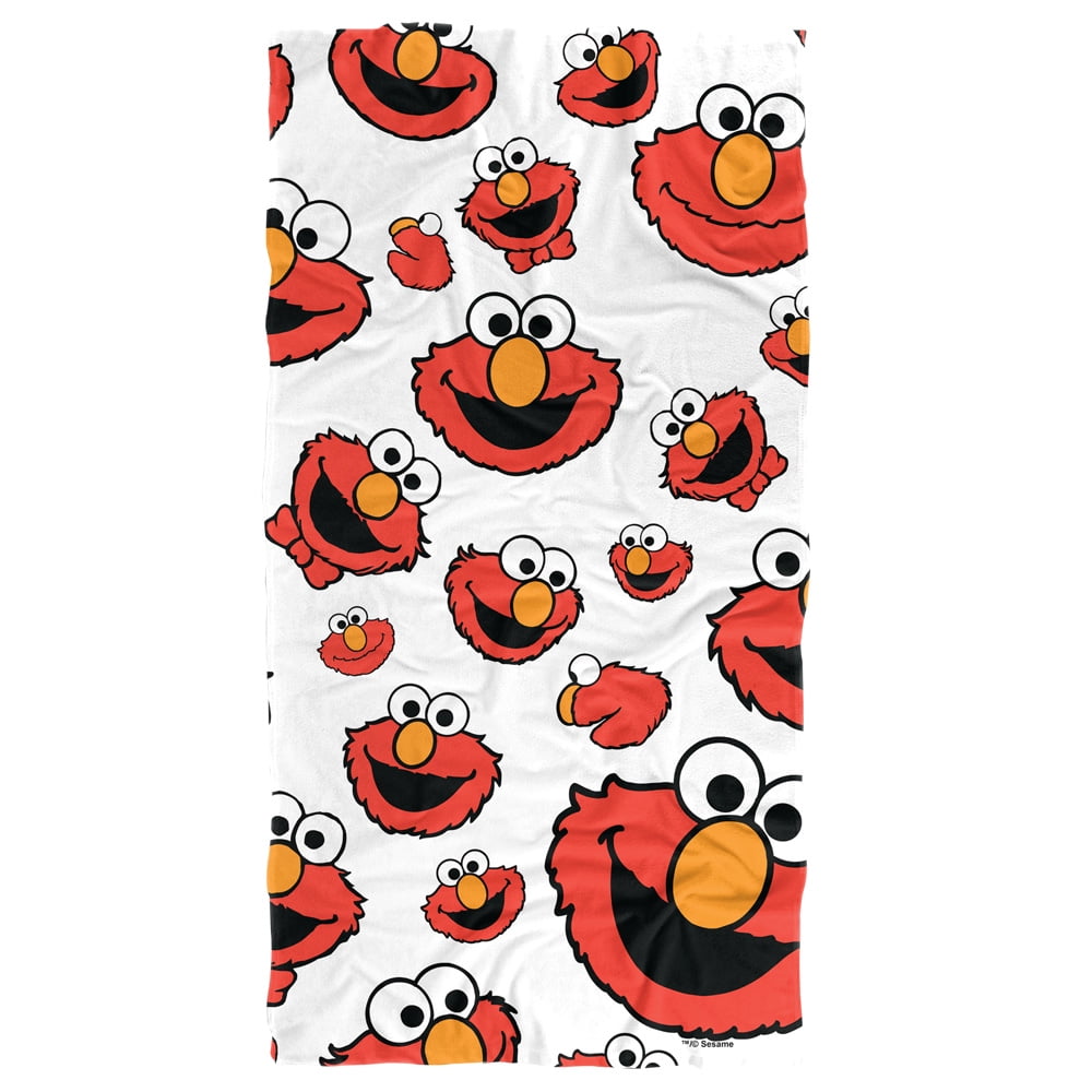 Sesame Street Elmo Face Pattern Officially Licensed Beach Towel 30' X ...