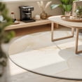 Abstract Cream White Marble Texture Round Rug 5ft Watercolor Fluid Art ...