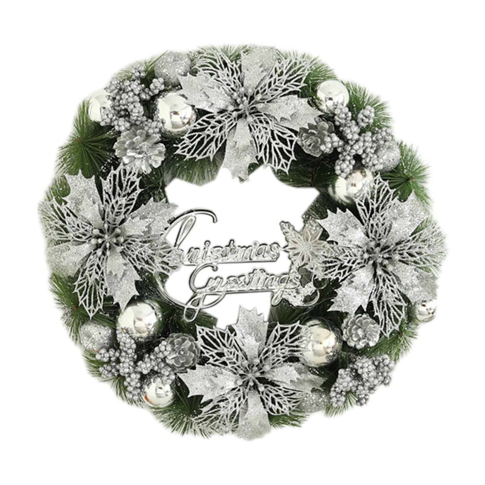 Click here for Qocolhg 15.7 Inch Christmas Wreath  Poinsettias Ch... prices