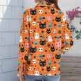 ASDFVBKG Adult Teens Women Blouse Halloween Long Sleeve Button Down ...