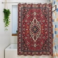 Boho Abstract Plant Shower Curtains for Bathroom, Vintage Red Black ...