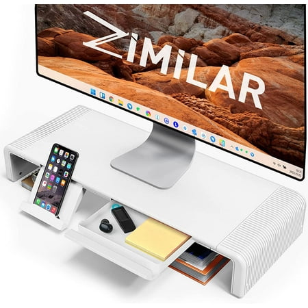 Monitor Stand, Length Adjustable Monitor Riser, Foldable Monitor Stand ...