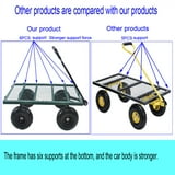 Wagon Camping Cart, Garden Cart Heavy-Duty Steel Hand Cart with ...