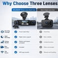 Three-Lens Driving Recorder, Wireless Dash Cam Front and Rear No Wire ...