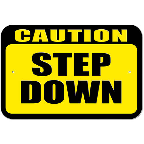 Caution Step Down Sign - Walmart.com