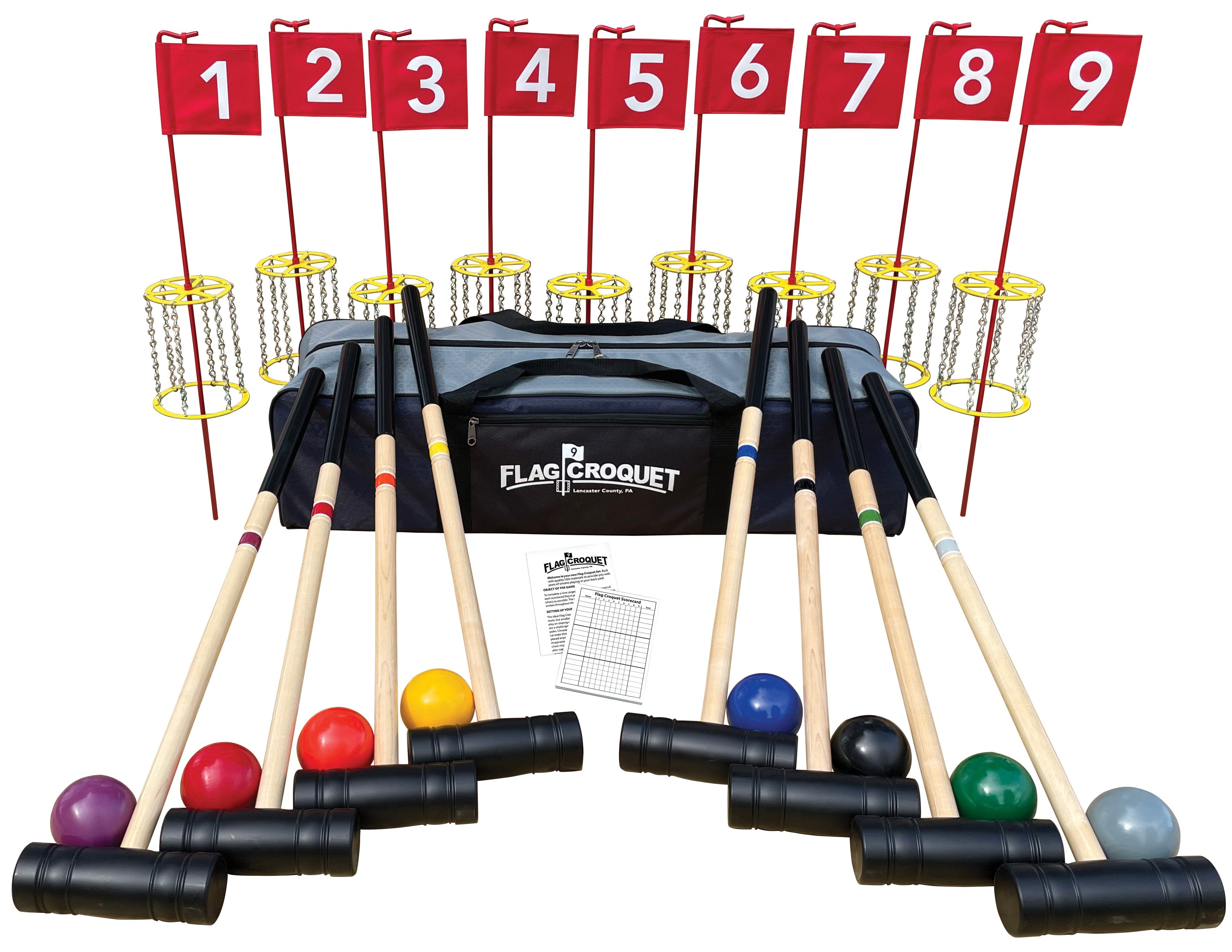 AmishToyBox.com Deluxe Flag Croquet Golf Game Set - 8 Player Set ...