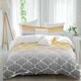 4 Piece Duvet Cover Set Cal king, Orange Gradient Moroccan Pattern Soft ...