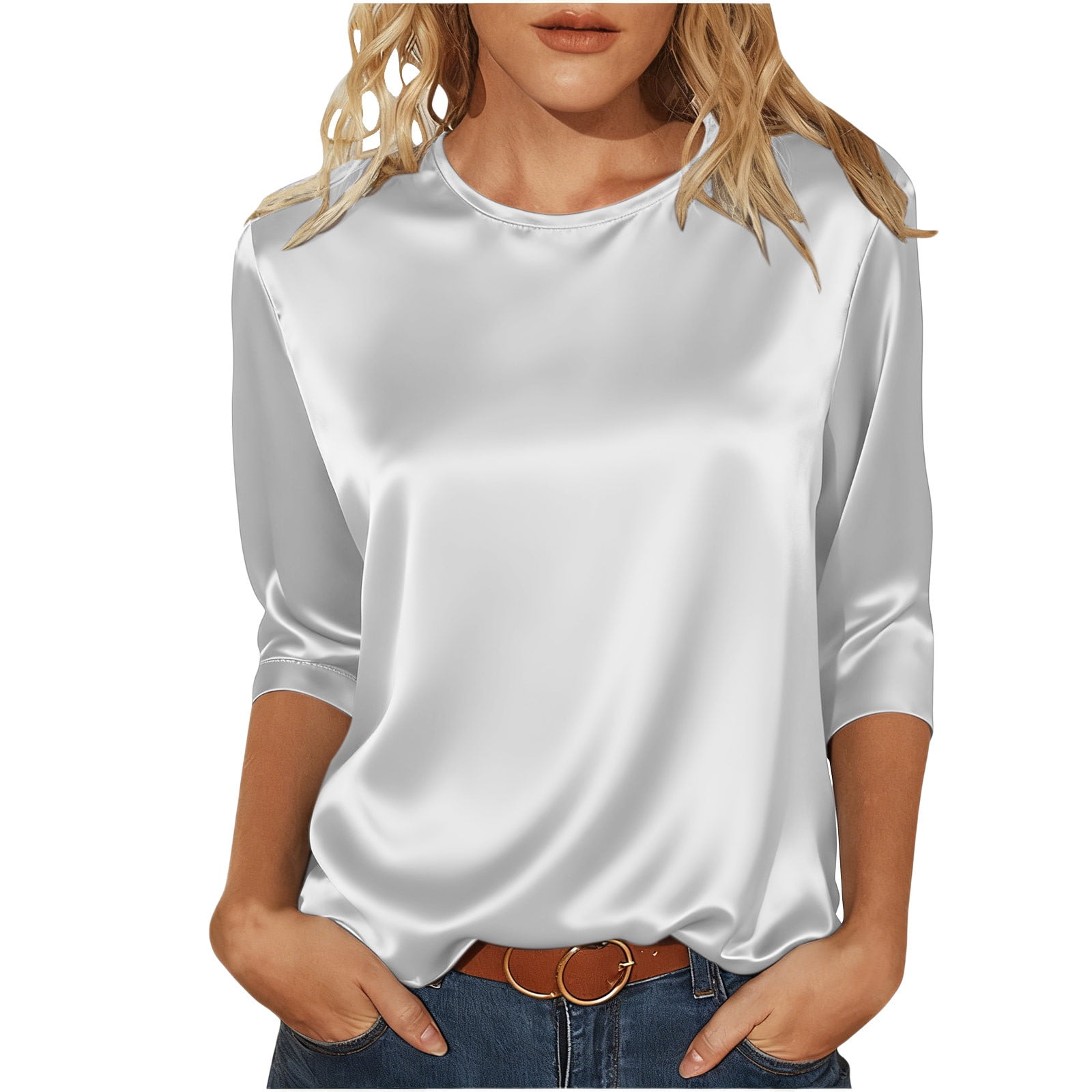 Click here for Jynxianti Satin Blouses For Women Dressy Casual 3/... prices