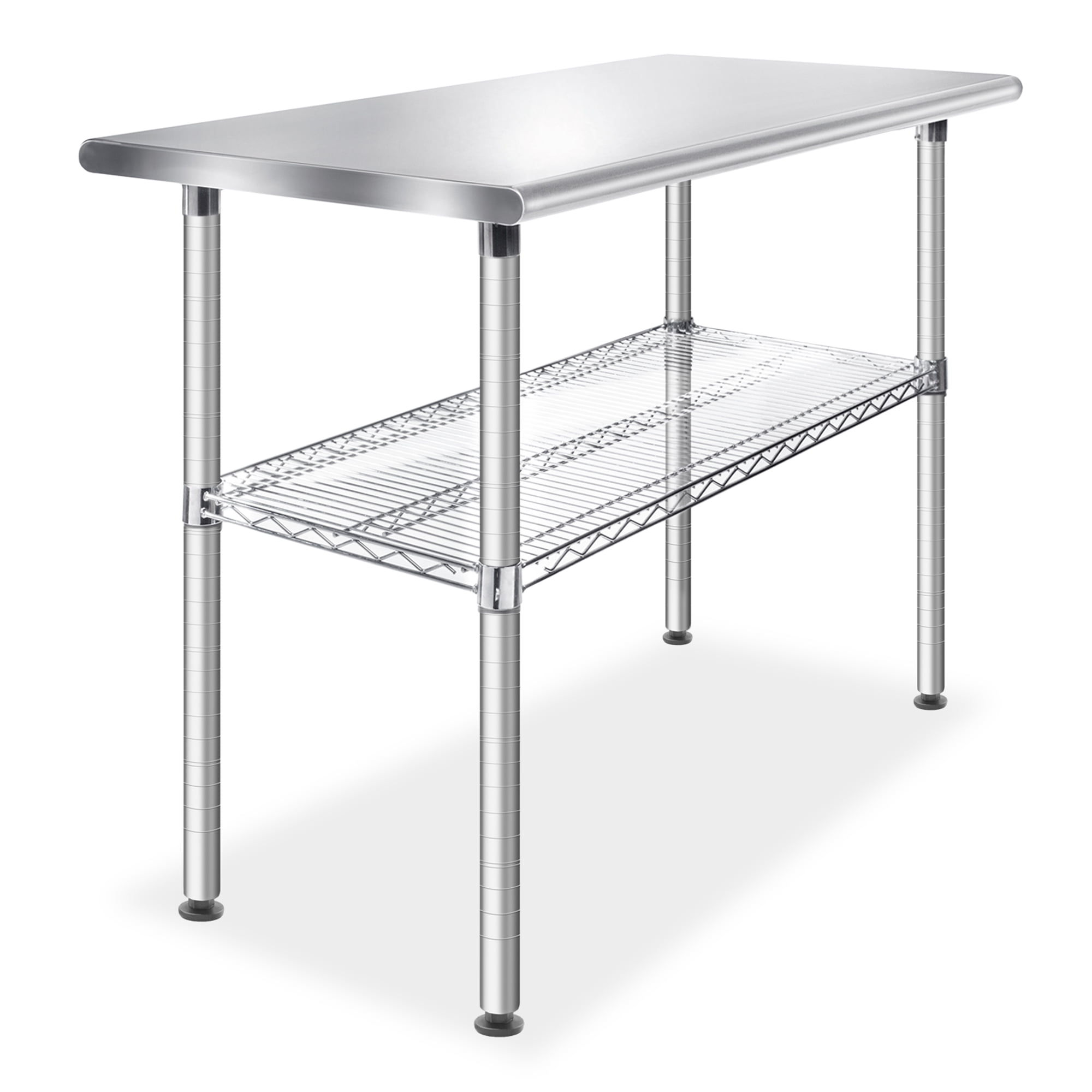 GRIDMANN 49 x 24 Inch Stainless Steel Table with Wire Undershelf, NSF ...