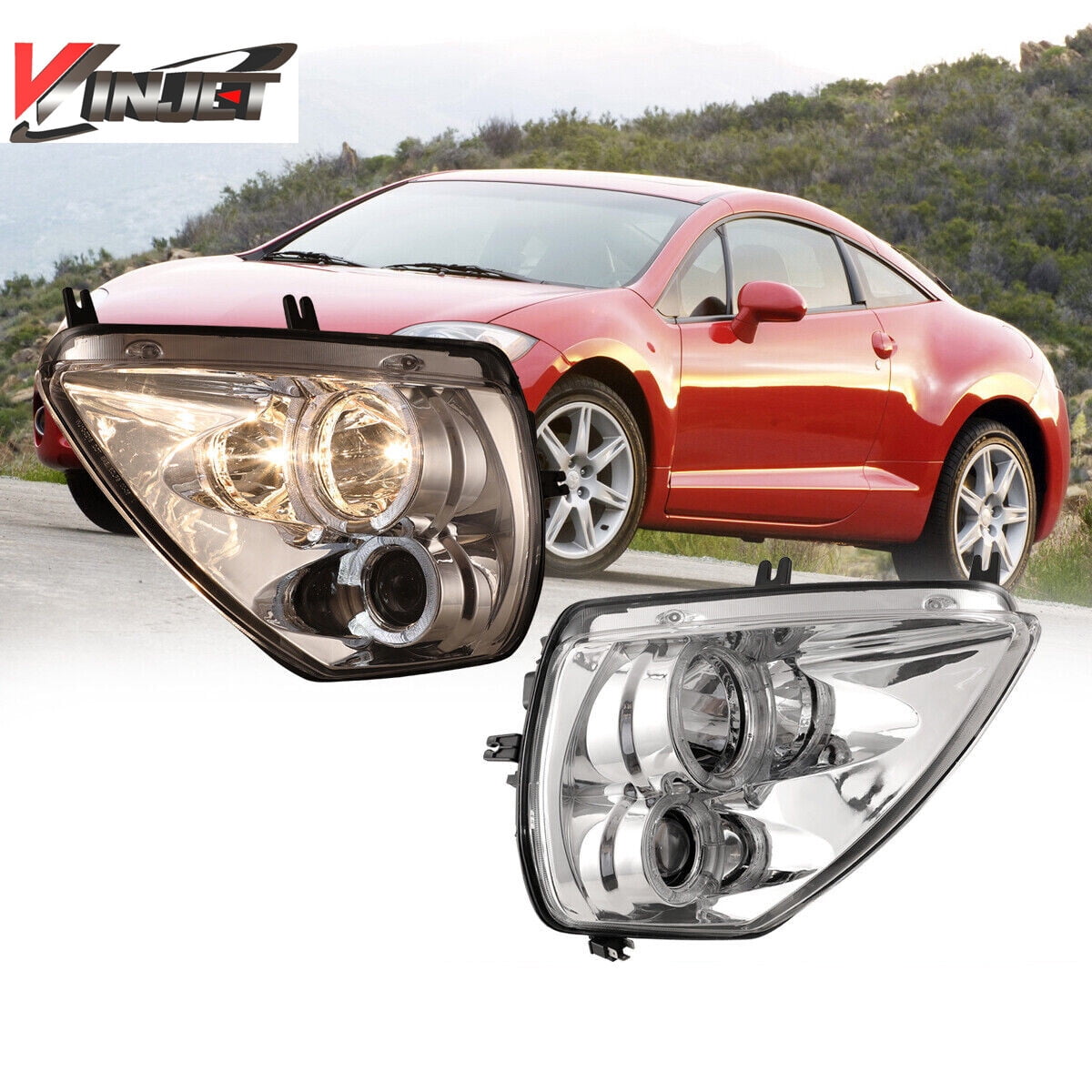 Winjet Headlights Assembly Compatible with 2000 2001 2002 2003 2004 ...