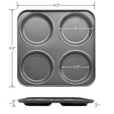 Yorkshire Pudding Pan Set of 2, 4-Cup Nonstick Muffin Top Pan, Shallow ...