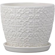 Trendspot Mediterranean 12" Round Blue Ceramic Planter - Walmart.com