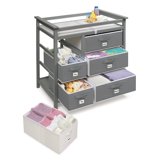 Badger Basket Modern Baby Changing Table with Six Baskets - Gray ...
