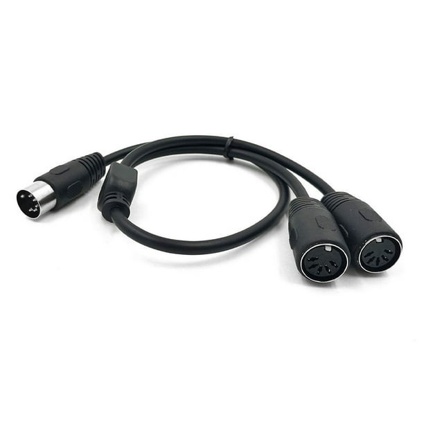 Din 5 Pin Splitter Y Adapter Male to Dual Port Cable Converter Female ...