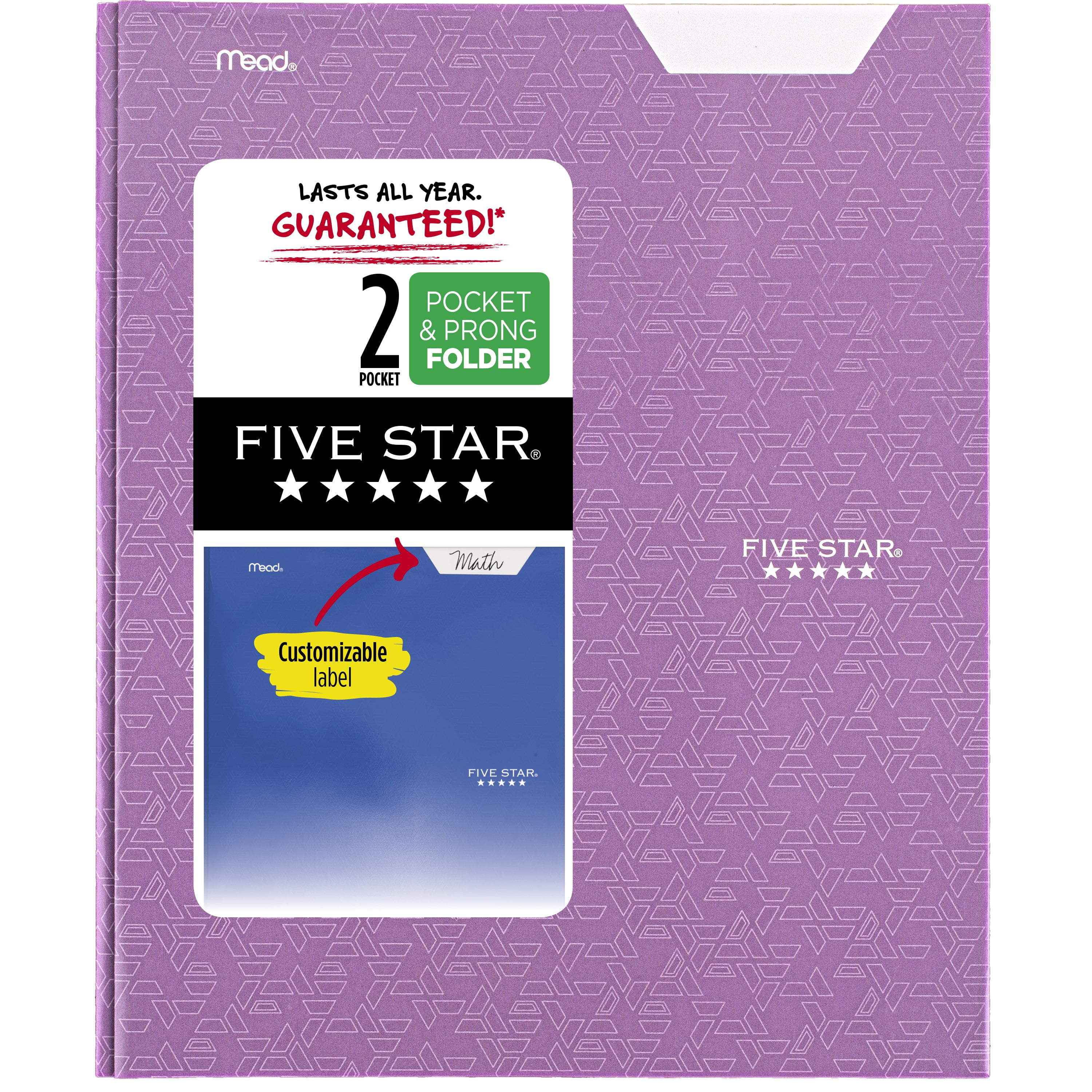 Five Star Pocket and Prong Paper Folder, Amethyst Purple (340020G-WMT22 ...
