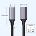 Braided Type C Extension Cable Male to Female Cord 100W Charging 4K ...