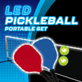 MinnARK Sports LED Pickleball Portable Set, Light-Up Net, Paddles, and Balls, for Driveway ...