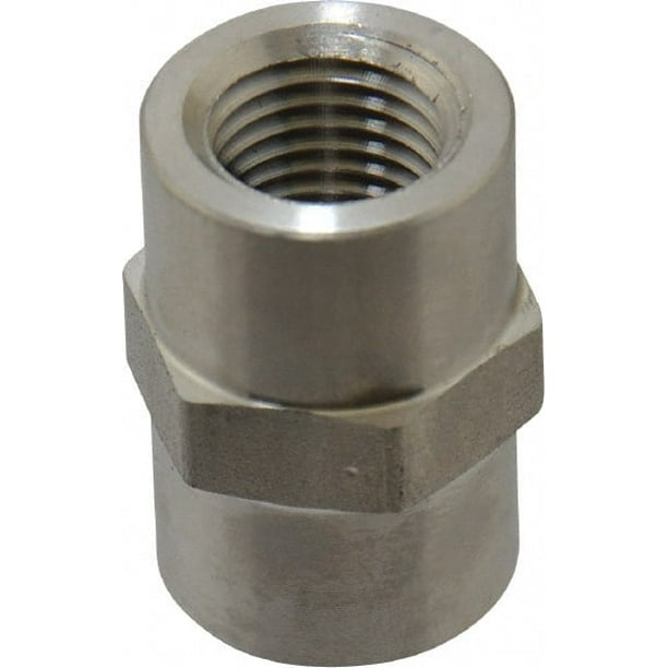 Made in USA 1/4" 316 Stainless Steel Pipe Hex Coupling FNPTF x FNPTF ...