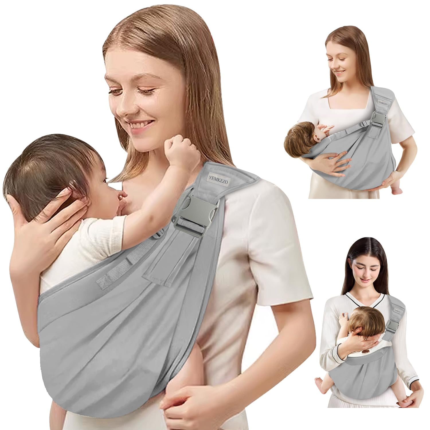 Baby Sling Carrier Newborn to Toddler,Updated Adjustable One Shoulder ...