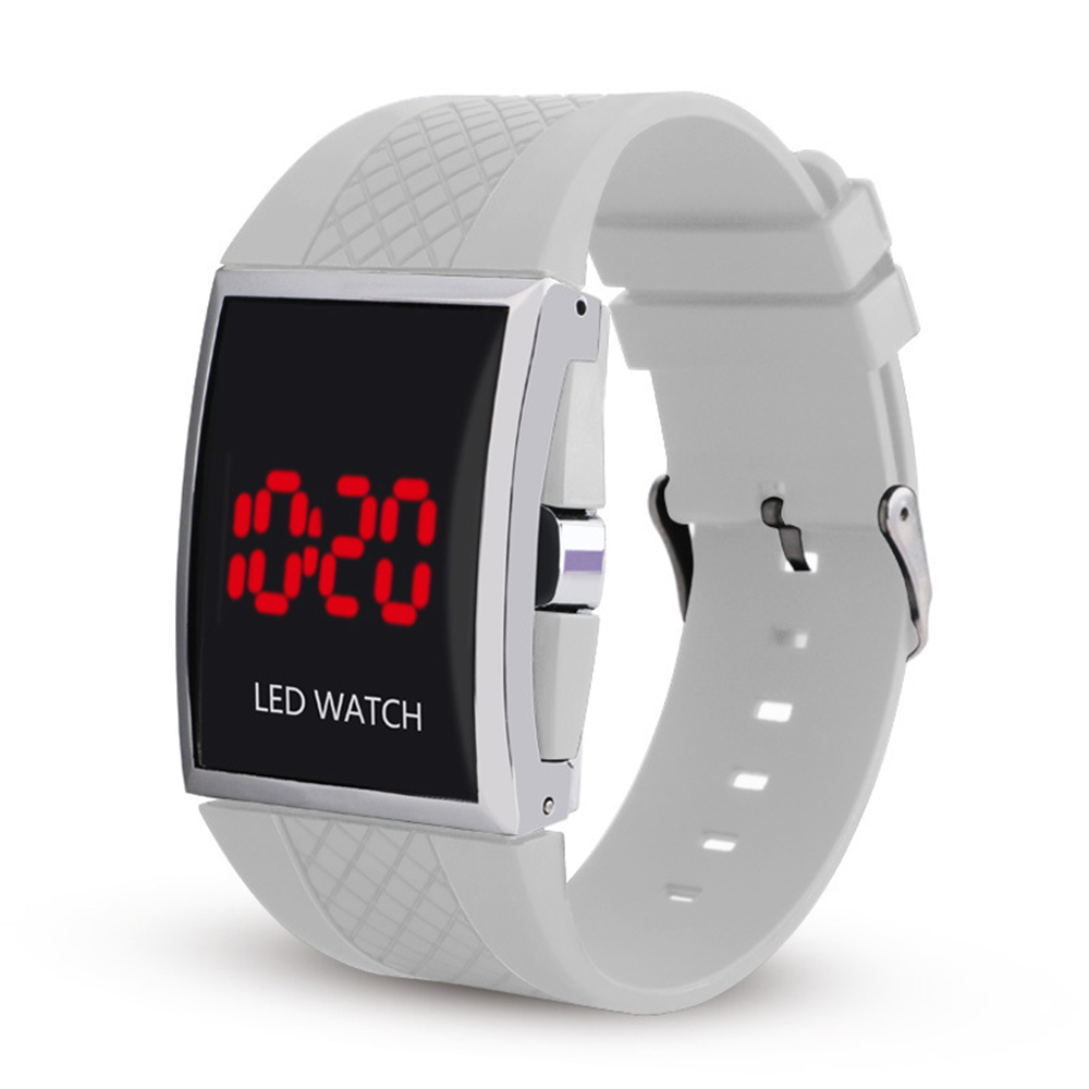 Square Led Digital Watch Time Date Display Simple Wrist Watch Tpu Square Led Digital Watch Time Date Display Simple Wrist Watch Tpu