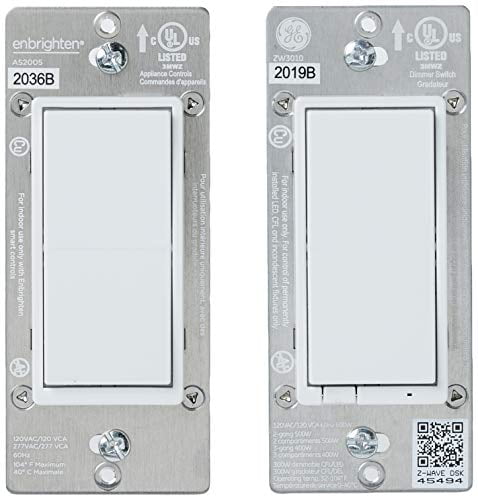 Buy GE Enbrighten Z-Wave Smart In-Wall Paddle Dimmer and Add-On Switch ...