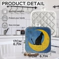 Bahomeck Pot Holder 4Pcs,Black Cat Sits On The Moon On Blue Background ...