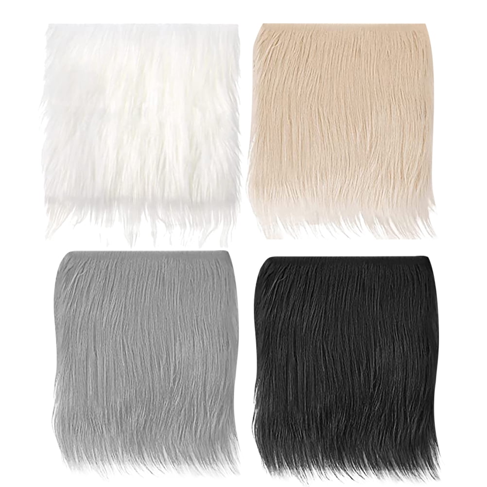 4pcs Square Faux Fur Fabrics Fur Fabric DIY Clothing Faux Fur Adornment ...
