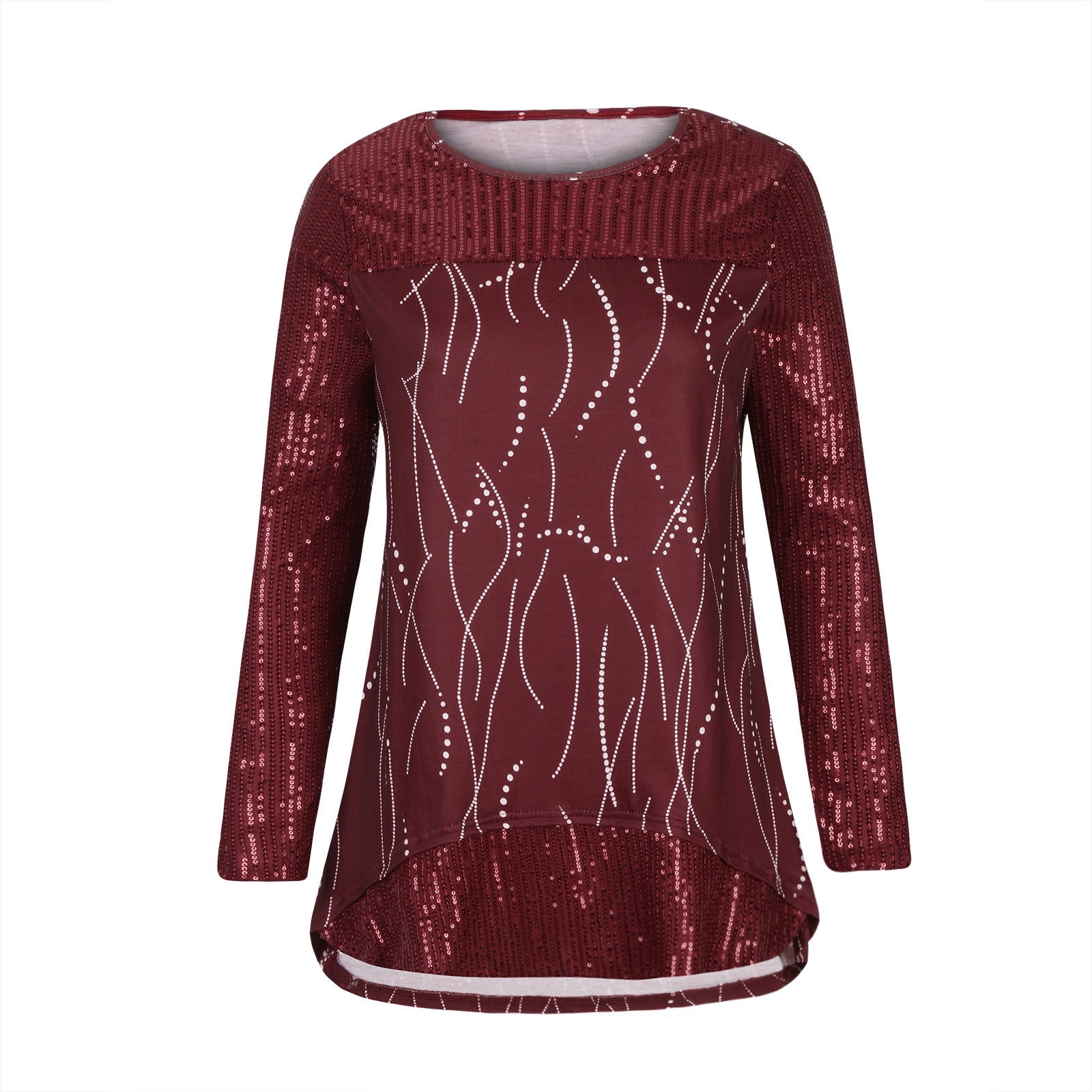 Hfyihgf Sequin Tops for Women Long Sleeve Crewneck Shiny Sparkly ...