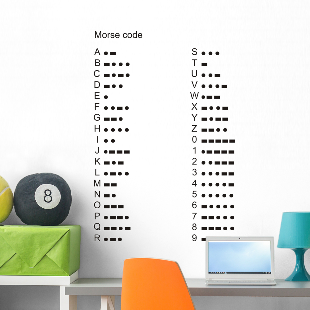 Morse Code Wall Decal by Wallmonkeys Peel and Stick Graphic (36 in H x ...