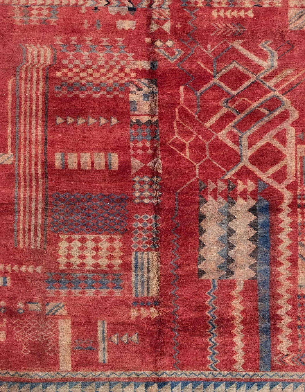 Ahgly Company Indoor Rectangle Abstract Red Oriental Area Rugs, 7' x 10 ...