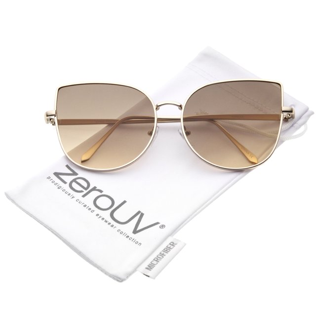 Zerouv Female Womens Oversize Slim Metal Frame Gradient Colored Flat