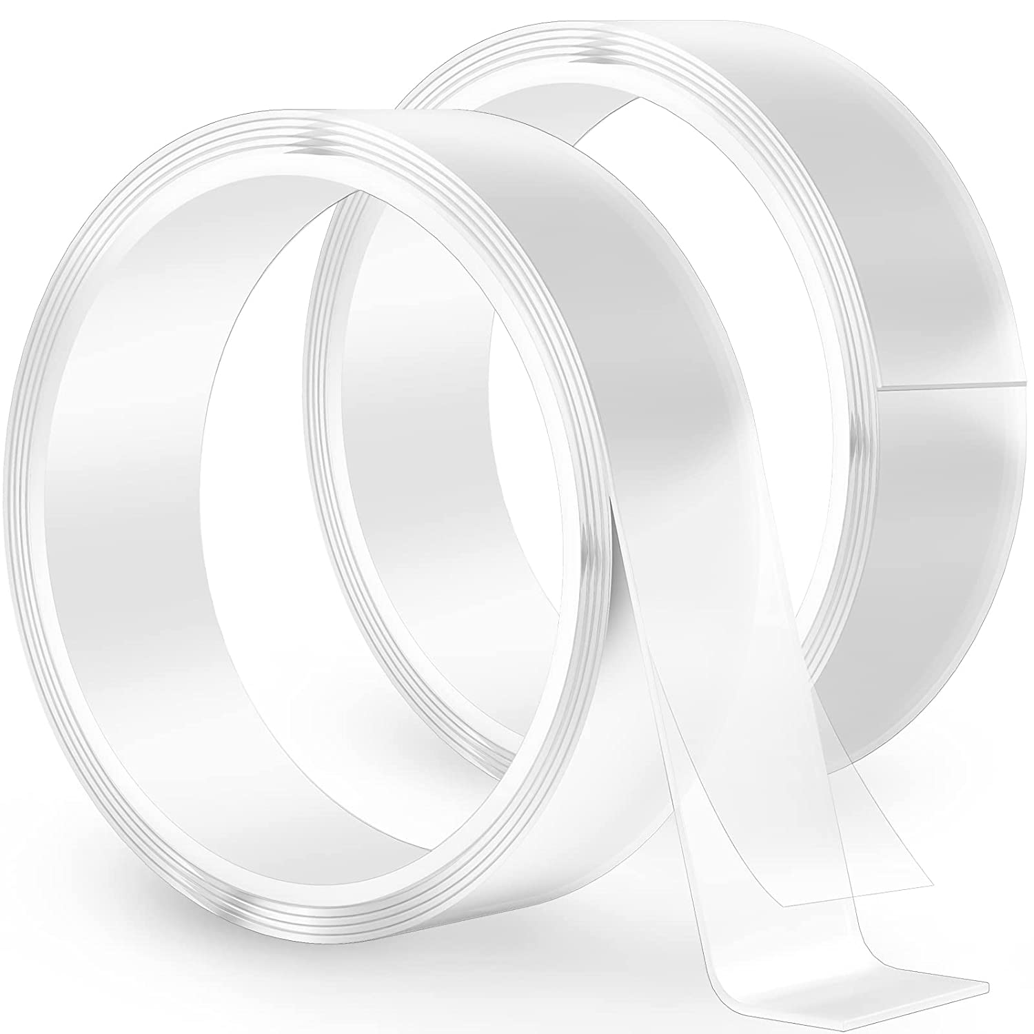 Double Sided Tape, 2pack 3.28ft x 1in x 0.04in Clear Sticky Removable ...