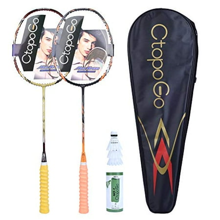 2 Pack 2 Players Badminton Rackets High-Rigidity Light-Weight High ...