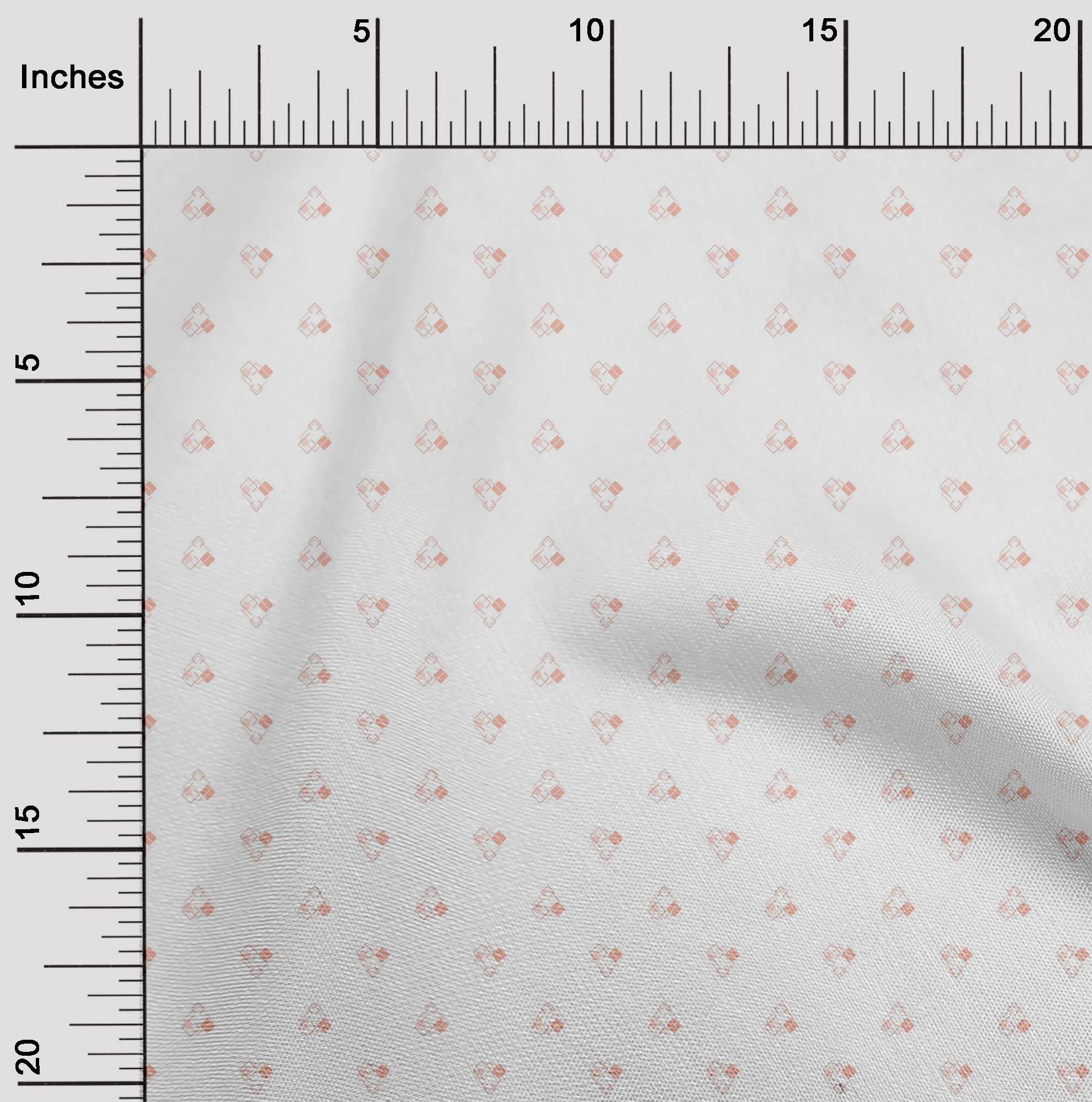oneOone Silk Tabby Peach Fabric Diamond Shape Small Sewing Material ...