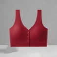 ATOYSOY Everyday Wireless Bras for Women Front Button V Neck Ribbed ...