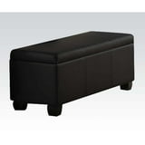 Ireland Bench with Storage, Black Faux Leather - Walmart.com