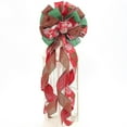Handmade Buffalo Plaid Red Black Burlap Christmas Tree Topper Rustic