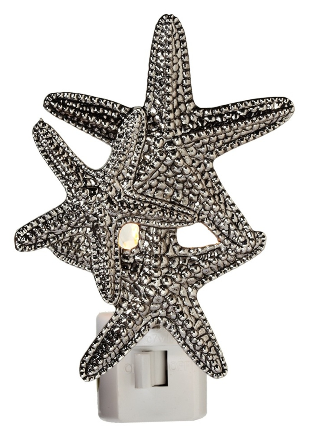Trio of Silver Starfish Electric 7 Watt Night Light Replaceable Bulb ...