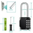 2 Pack Combination Padlock, Long Shackle Padlock, Waterproof Resettable ...