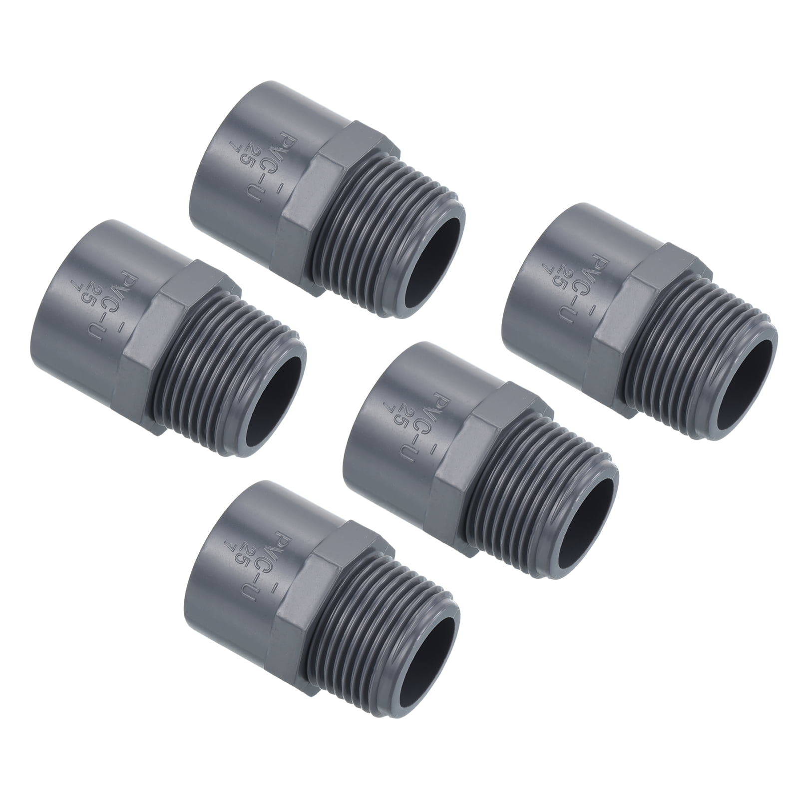 Uxcell PVC Pipe Fitting G3/4 Male Thread 25mm Socket Straight Connector ...