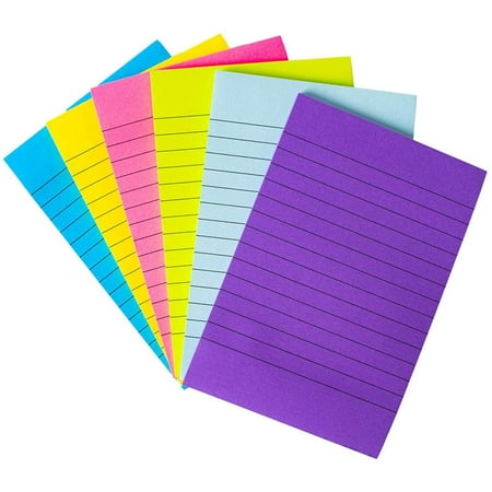 Big Sticky Notes with Lines 4x6", Recycled Self Stick Notes Easy Post ...