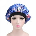 Women Satin Night Sleep Cap Hair Bonnet Hat Silk Head Cover Wide ...
