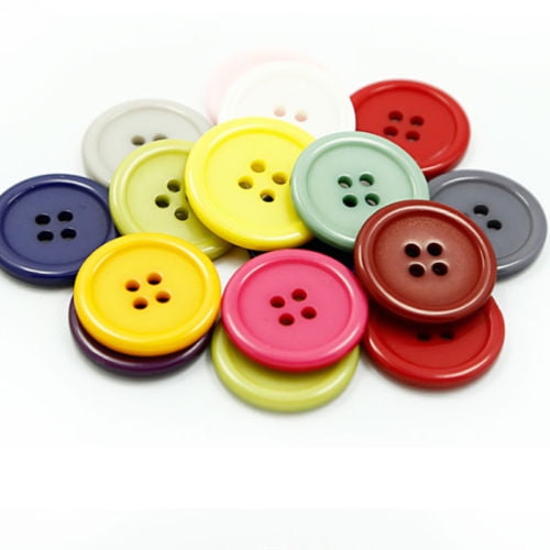 SAYOO 100 Pcs Multi-color Sewing Round Buttons, 4 Holes for Kids Girl ...